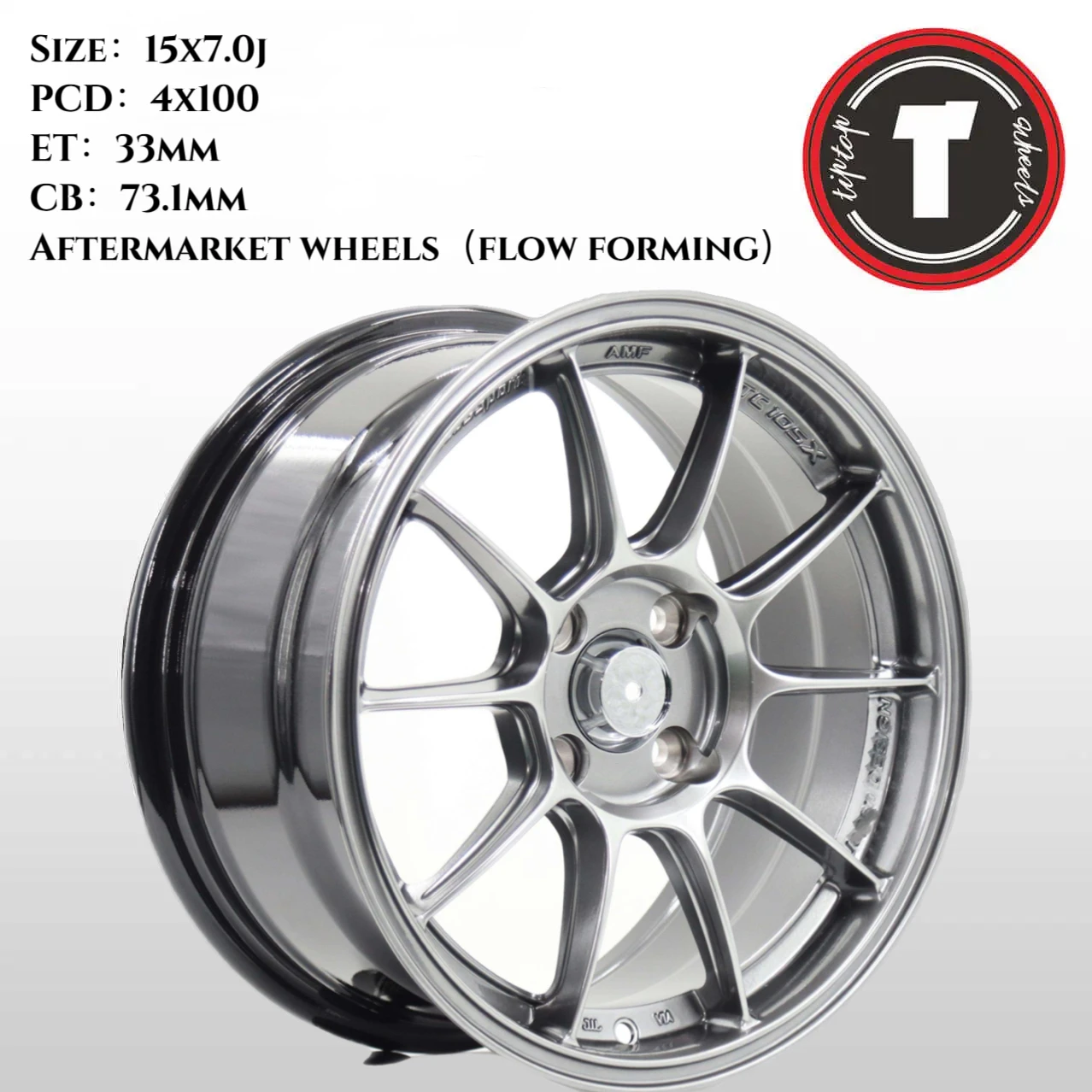 Aftermarket Passenger Car Wheels 4x100 Alloy Rim 15x7 Inch Black White ...