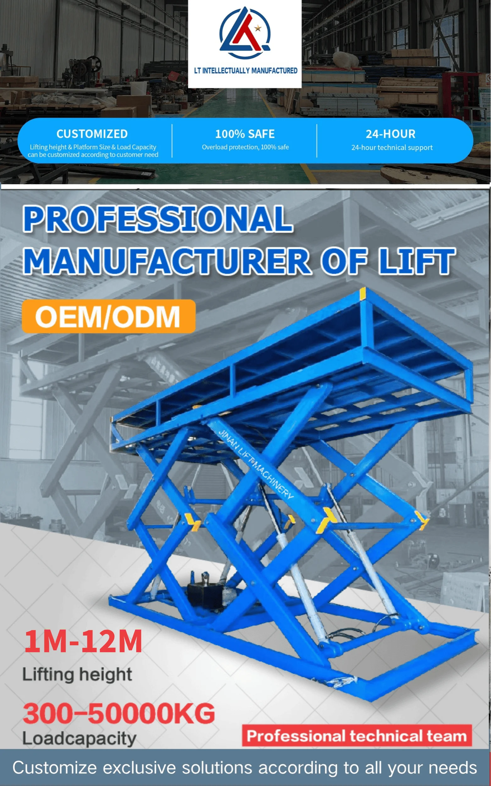 Customized 5 Ton Hydraulic Stationary Scissor Lift Platform - Loading ...