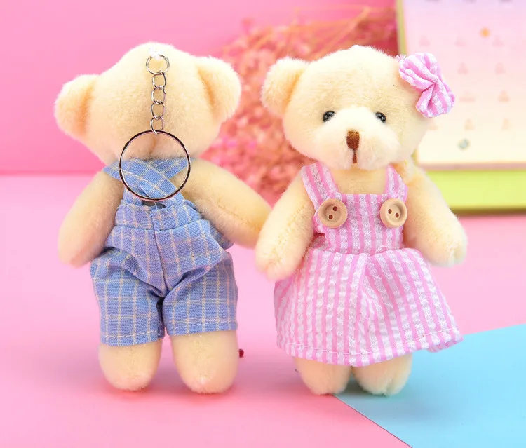 New Couple Teddy Bear Plush Keychains Toys Play House Toys Gift Plush ...