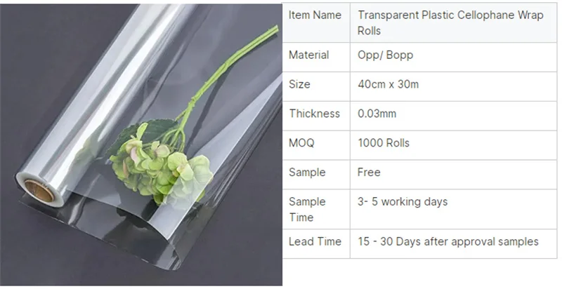 Wholesale Transparent Bopp Film Roll Ldpe Soft Clear Plastic Wrap For ...