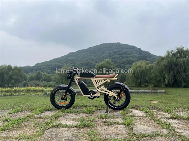 Best Vintage 1200w Moped Style Full Suspension Ebike Fat Tire Dual ...