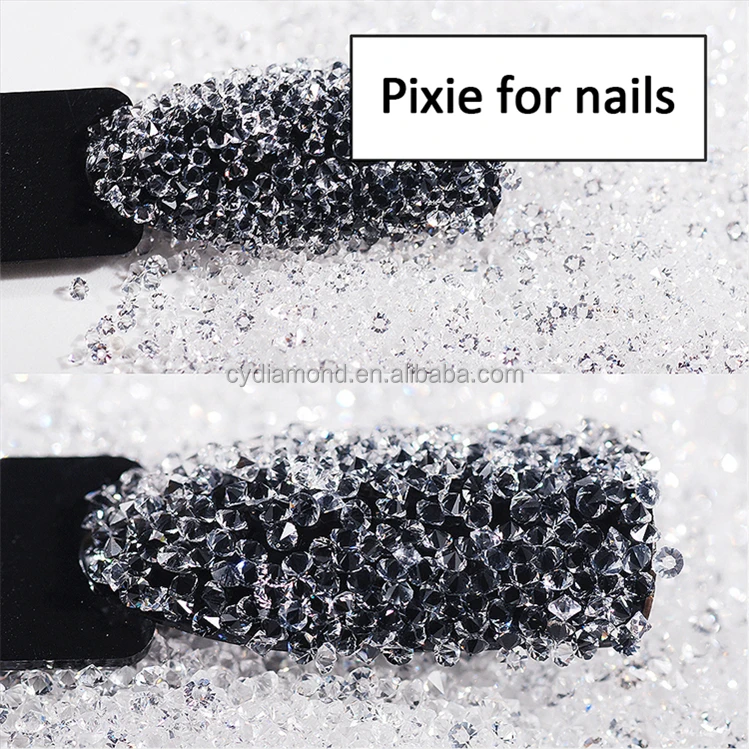 Cy Nails 0.9mm 1.0mm 1.2mm Pixie Crystal Rhinestones Pointback Strass Glass Diamond Stone Bulk ...