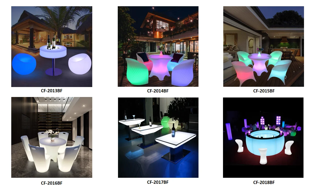 Glowing Led Bar Furniture Light Up Cocktail Table And Chairs ...