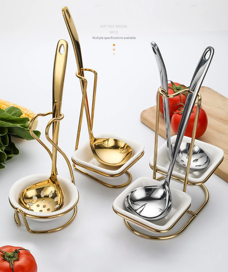 Hotel Restaurant Golden Buffet Ladle Stand - Durable & Stylish