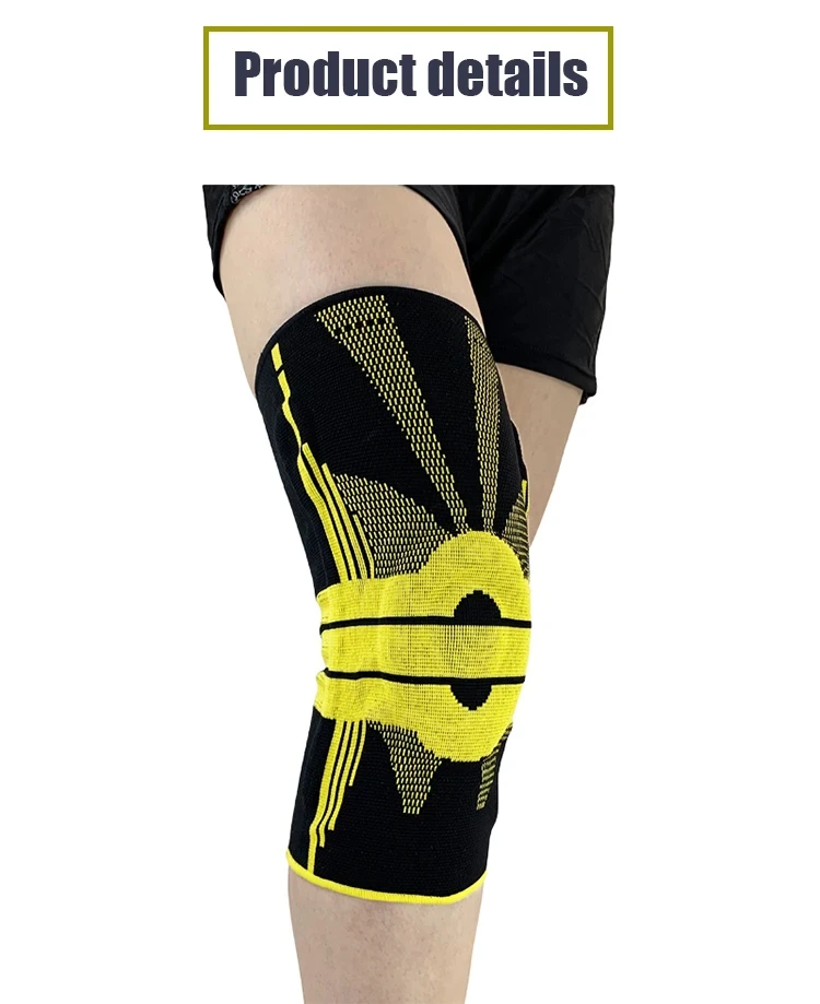 Knitted Nylon Knee Protector Sports Knee Support Compression Sleeve ...