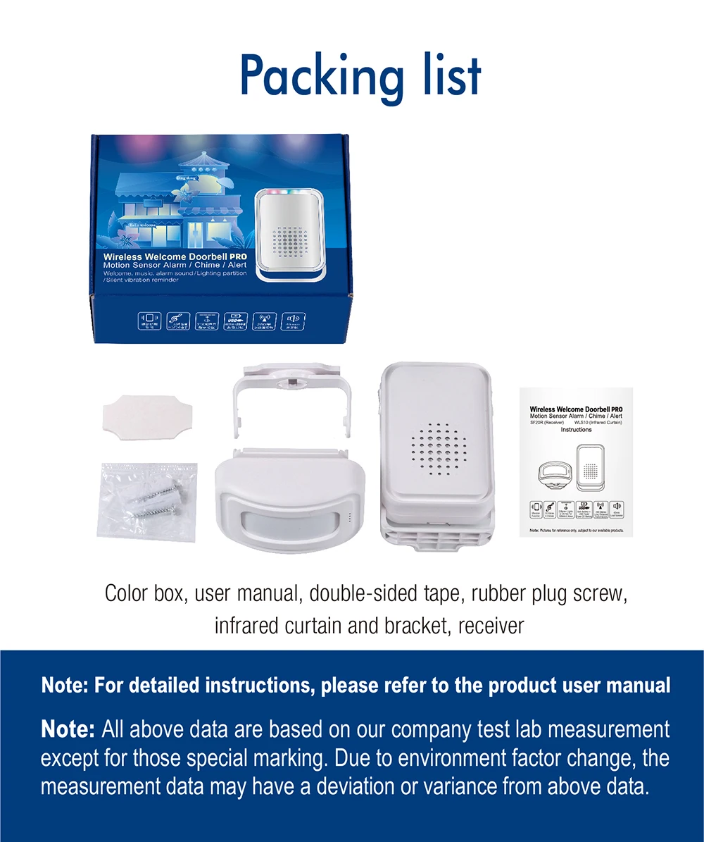 Wireless Welcome Doorbell Pro Motion Sensor Smart Wireless Wifi Ring ...