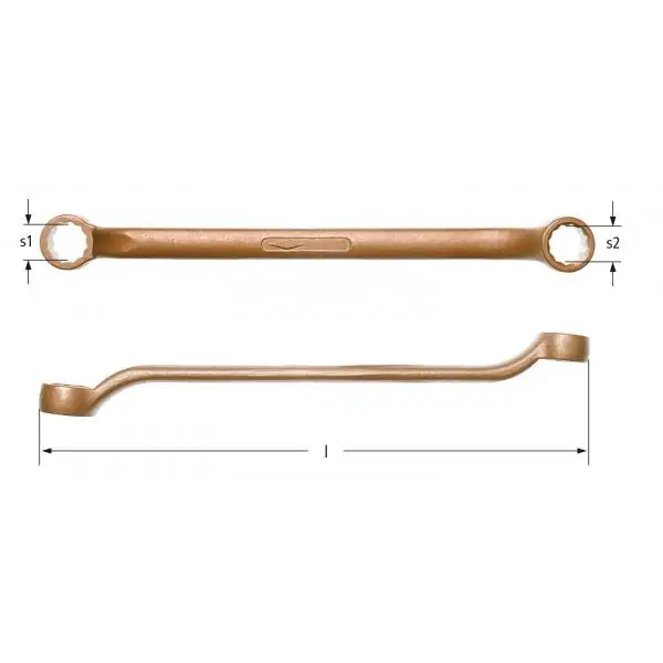 AMPCO - AC1011B Double end box wrench offset, Beryllium Copper (metric ...