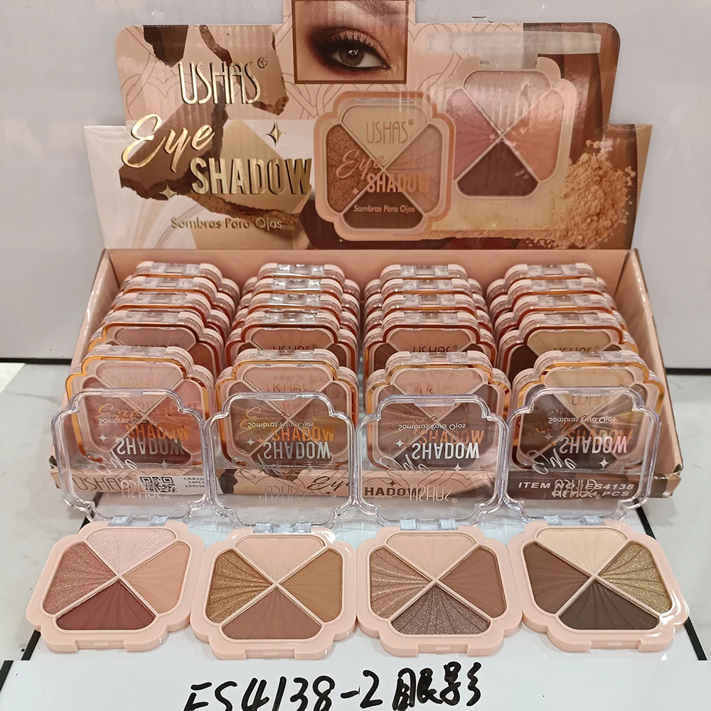 Ushas 24pcs/box 4-color Eyeshadow Palette Smoky Eyes Makeup Pearl Light Matte Eye Shadow Palette ...