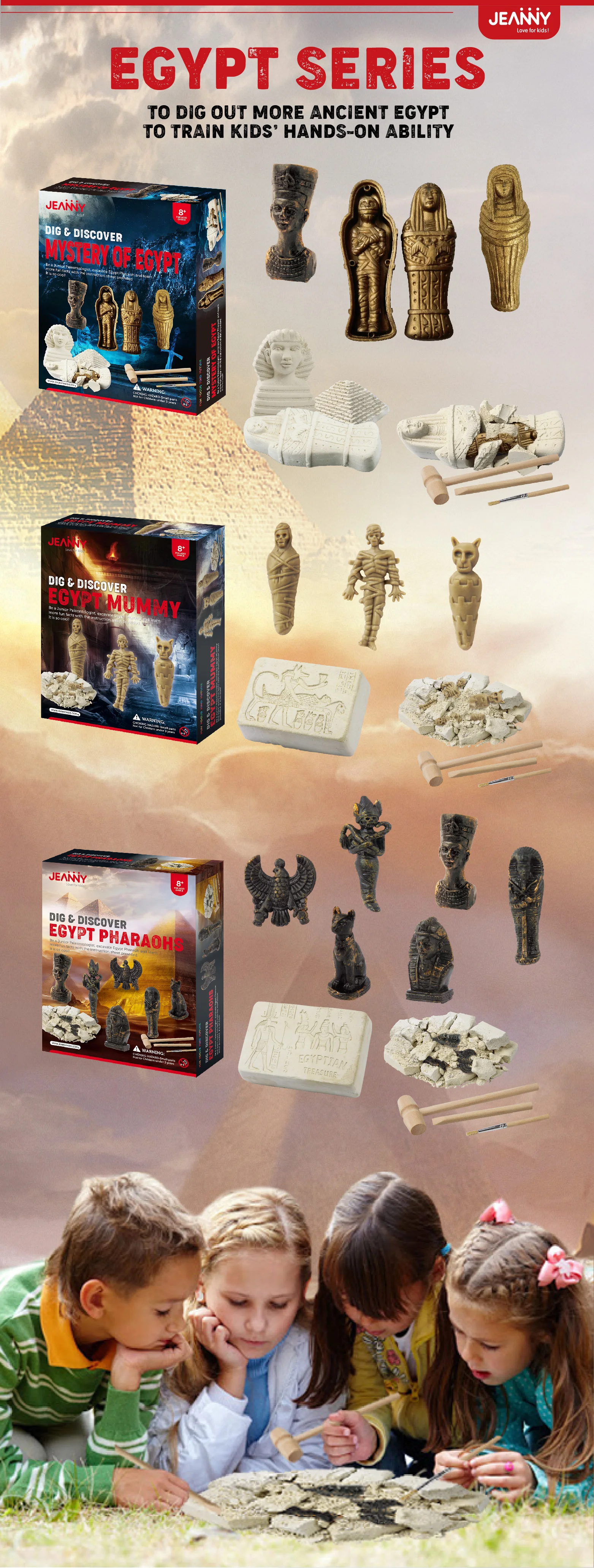 Pharaohs Archaeology Fossil Excavation Kit Toy for Kids