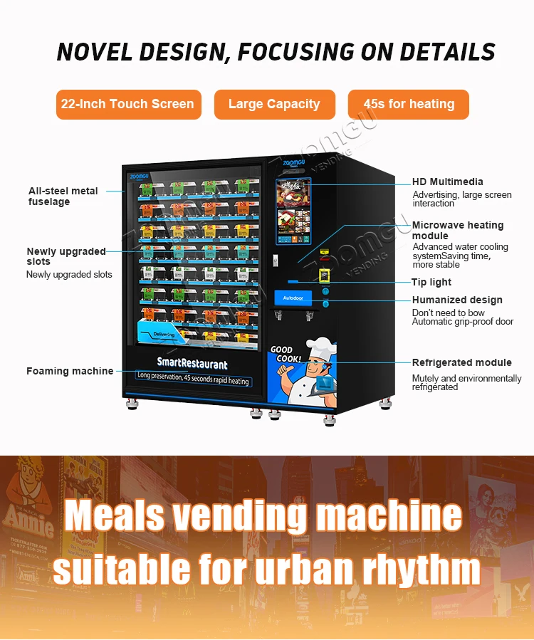 Zoomgu Oem Dom Ready Hot Meal Vending Machine Warm Food Cooked Food ...