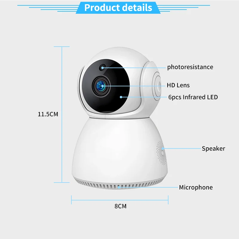 Hd 1080 Ip Camera Wireless Home Security Wifi Camera Two Way Audio ...