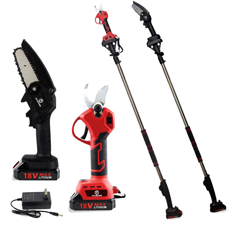 F 2-in-1 Cordless Long Pole Chain Saw Detachable Aluminum Alloy Rod ...