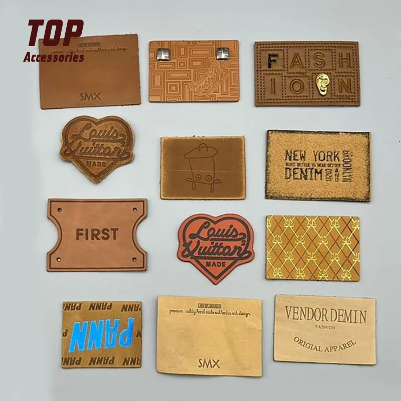 Custom Embossed Brand Leather Patches Labels For Garment Accessories ...