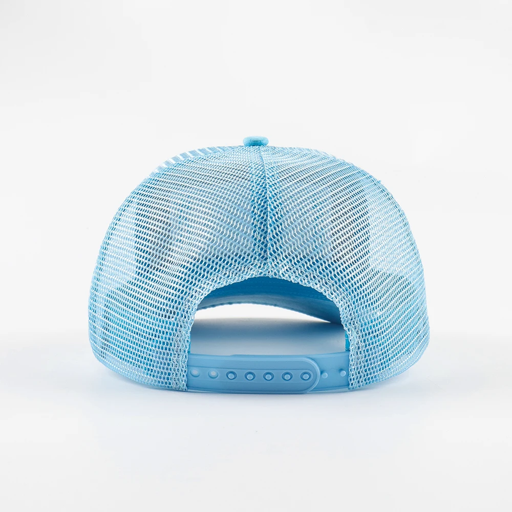 OEM Custom Fashion 5 Panel High Quality Plain Blue Curved Brim 3D ...