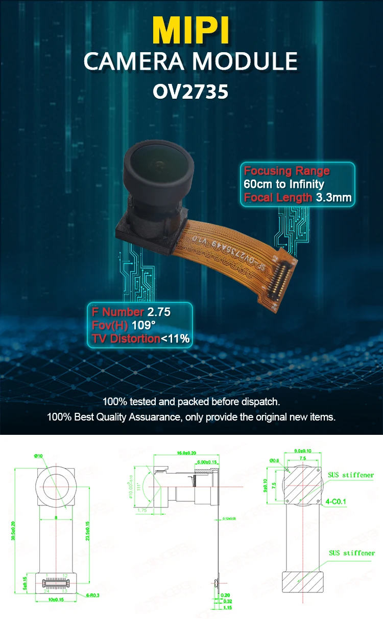 Ip Board MIPI Camera Module OV2735 - 2MP Fixed Focus