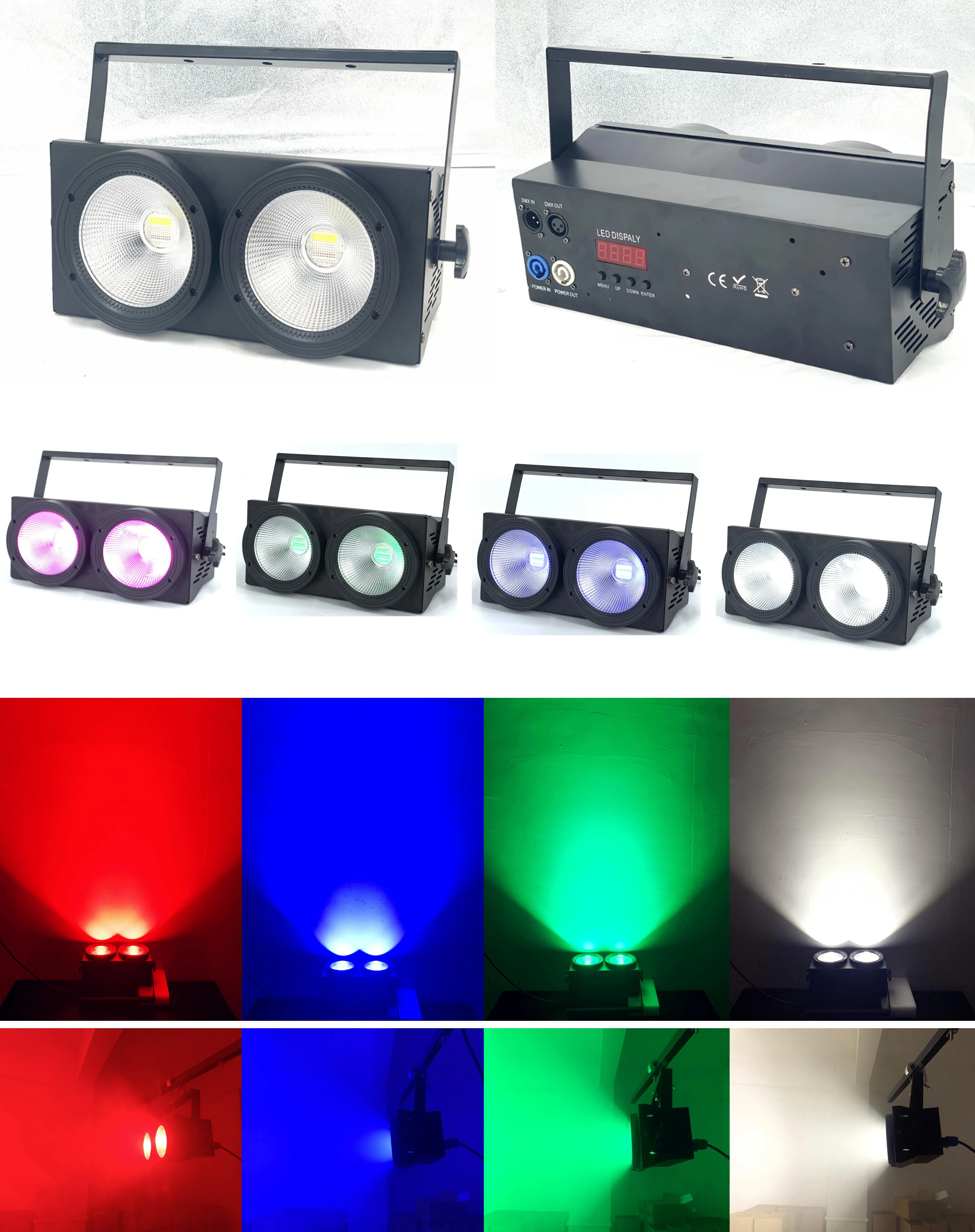 2x100w Rgbw Blinders Lighting Fixtures Stage Cob Led Blinder Light ...