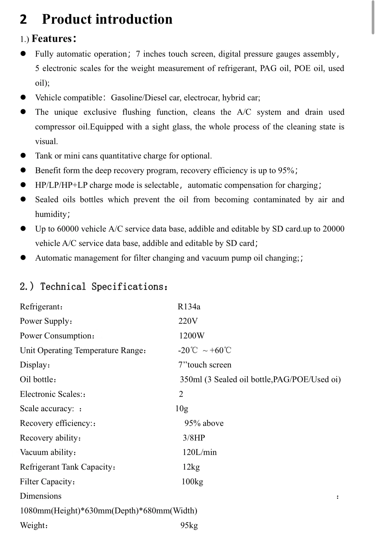 R134a Car Refrigerant Filling Machine Automatic Air-conditioning ...