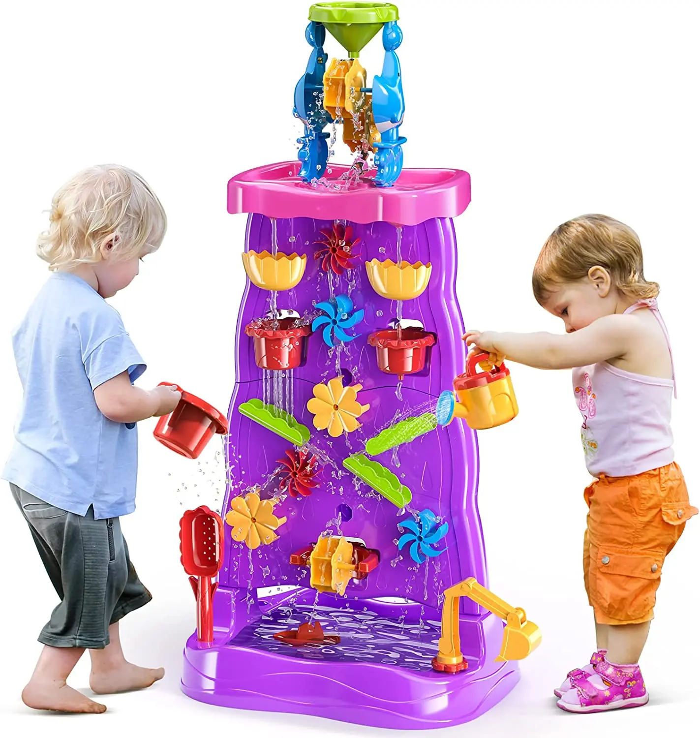 Kids Waterfall Water Table Wall For Toddlers,Double-sided Water Wall ...