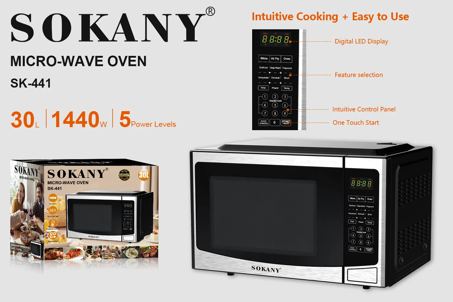 Sokany 441 Factory Hot Sale Smart Microwave Oven Small Appliances - Buy ...