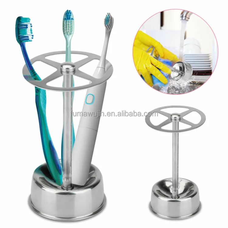 Stainless Steel Standing Toothpaste Dispenser Multi Functional Metal ...