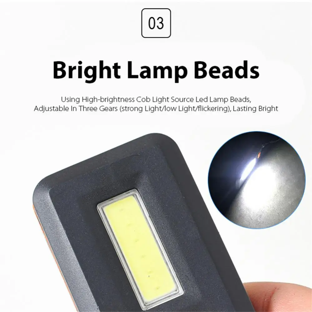1PCS Portable Mini COB LED Keychain Flashlight Key Chain Keyring Torch ...