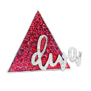 Chic Design Red And Clear Rhinestone Inlaid Greek Delta Sigma Theta ...