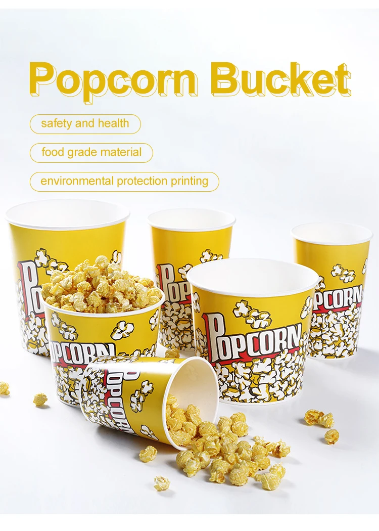 46oz 64oz 85oz Disposable Custom Food Grade Paper Large Popcorn Boxes ...