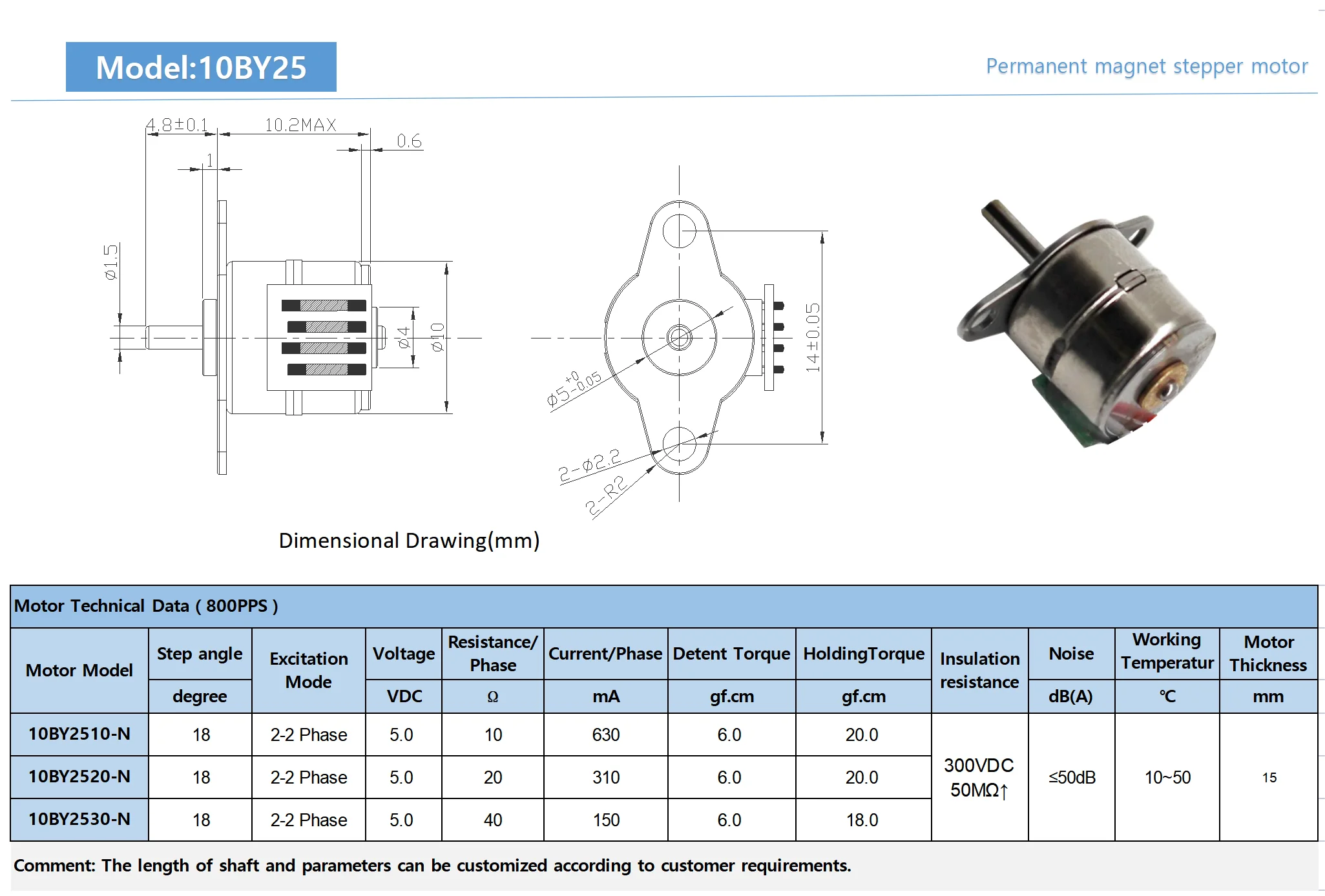 Sm 10mm Two Phases Four Lines Pm Stepping Motor Stepper Motor With ...