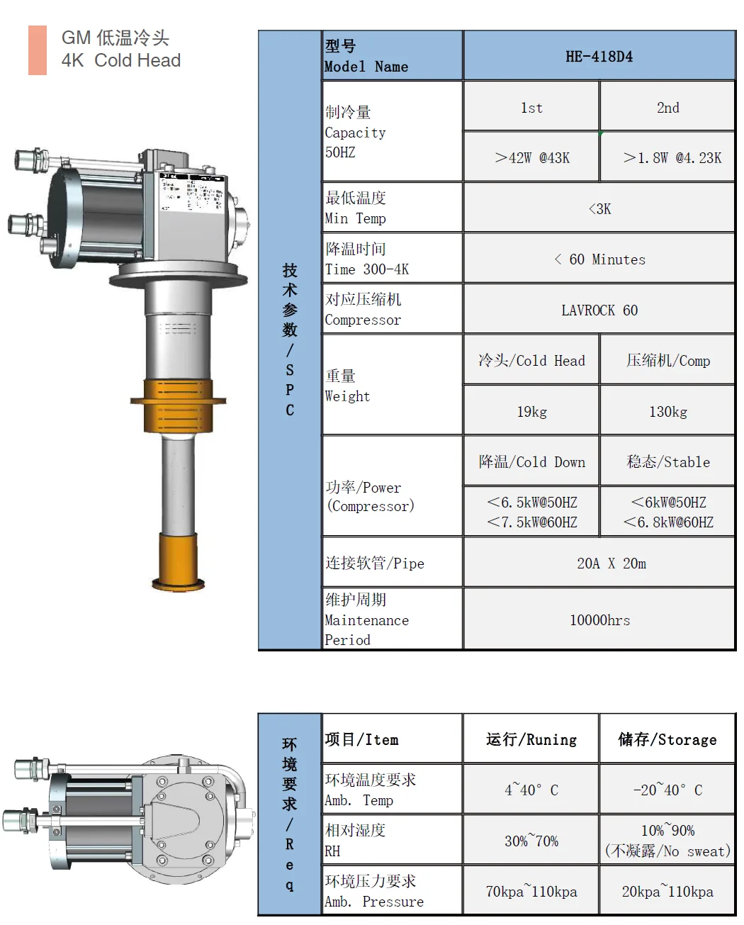 412A GE MRI Cold Head Cryocooler for R&D - Hynhe Cryogenics