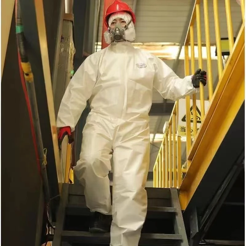 Biohazard Chemical Protection Hazmat Suits Sealed Tape Disposable ...