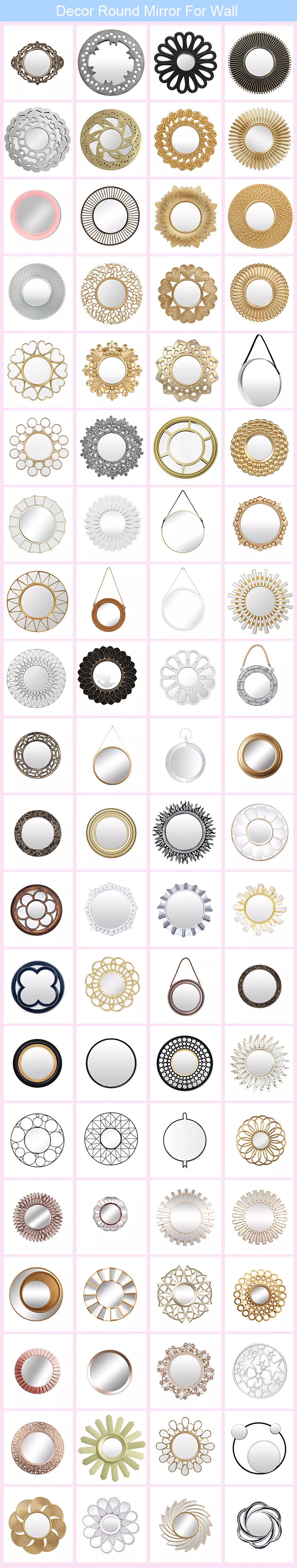 Hot Selling Modern Round Gold Iron Wall Mirror Decoration Living Room ...