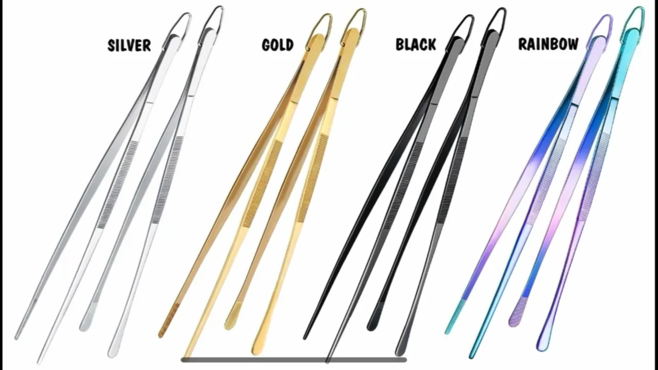 24-year New Vacuum Plated Titanium Blue Stainless Steel Bbq Tweezers ...