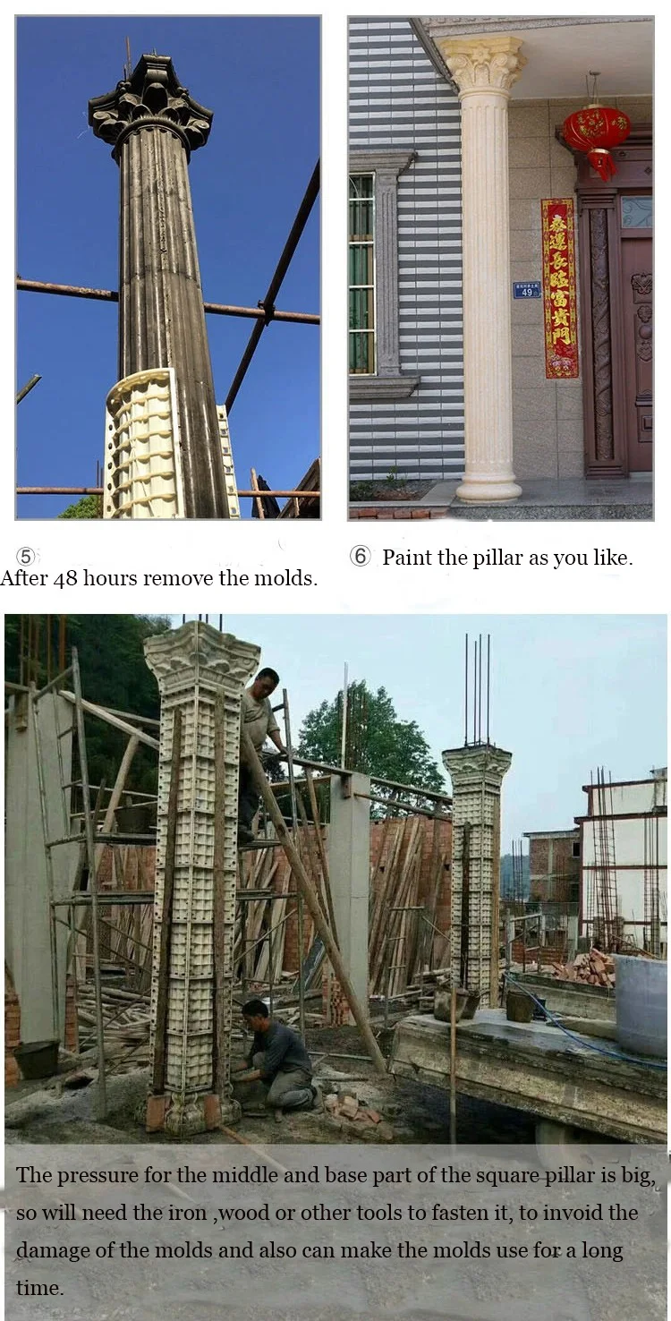 Decorative Plastic Spiral Shape Concrete Round Pillar Column Mold ...