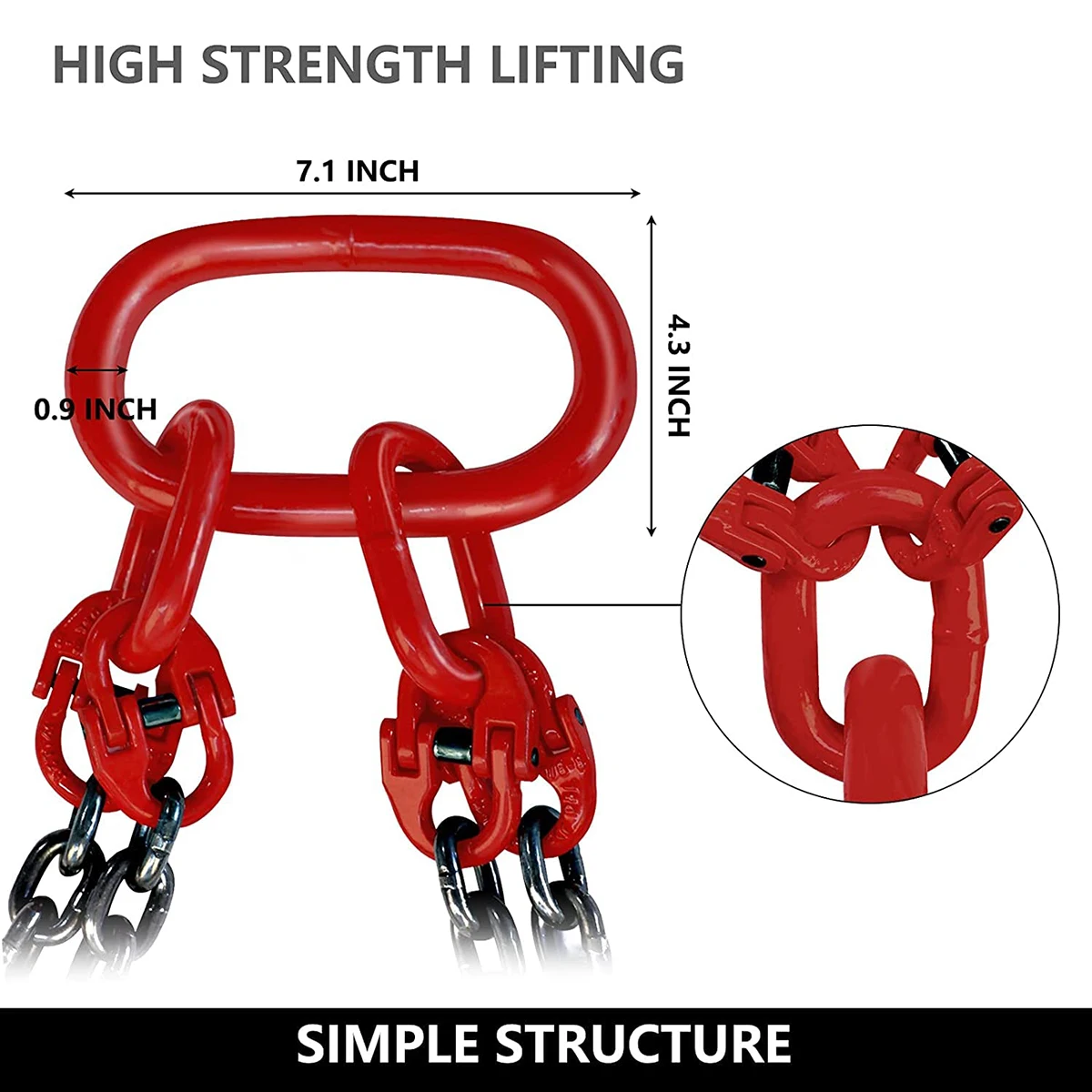 Alibaba.com: G80 4-leg lifting sling, 50-ton capacity, chain sling for ...