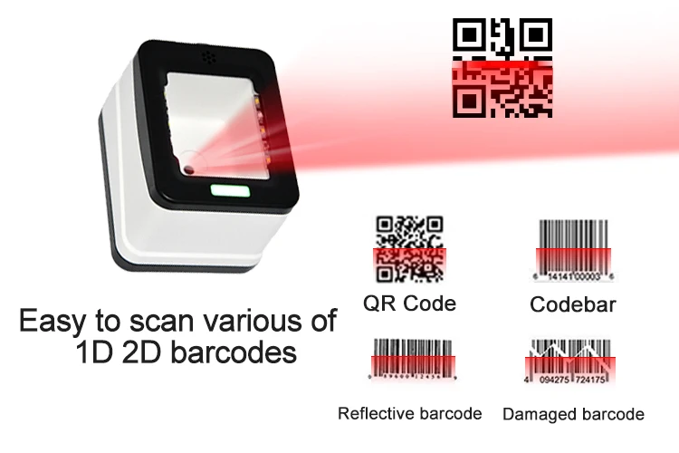 Checkout Qr Code Barcode Scanner Omnidirectional Table Top Usb 1d 2d ...