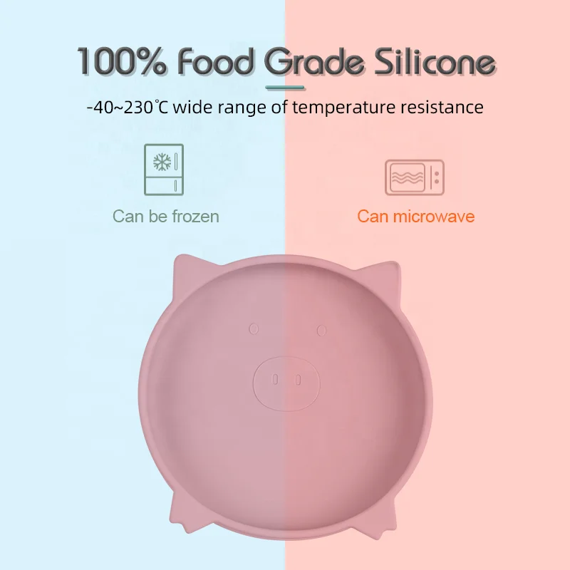 Pink Plates Kids Cups Food Set Baby Portion Dinner Bowls And Minimalist ...