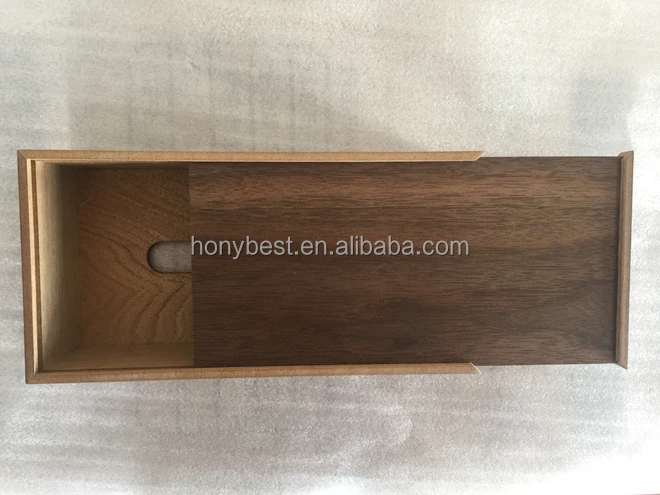 Rectangular Walnut Tissue Boxes Slide-Out Bottom Design Wooden Tissue ...