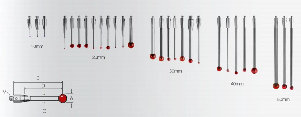 CMM Probe M2 Ruby Ball Stylus With Tungsten Carbide Stem| Alibaba.com