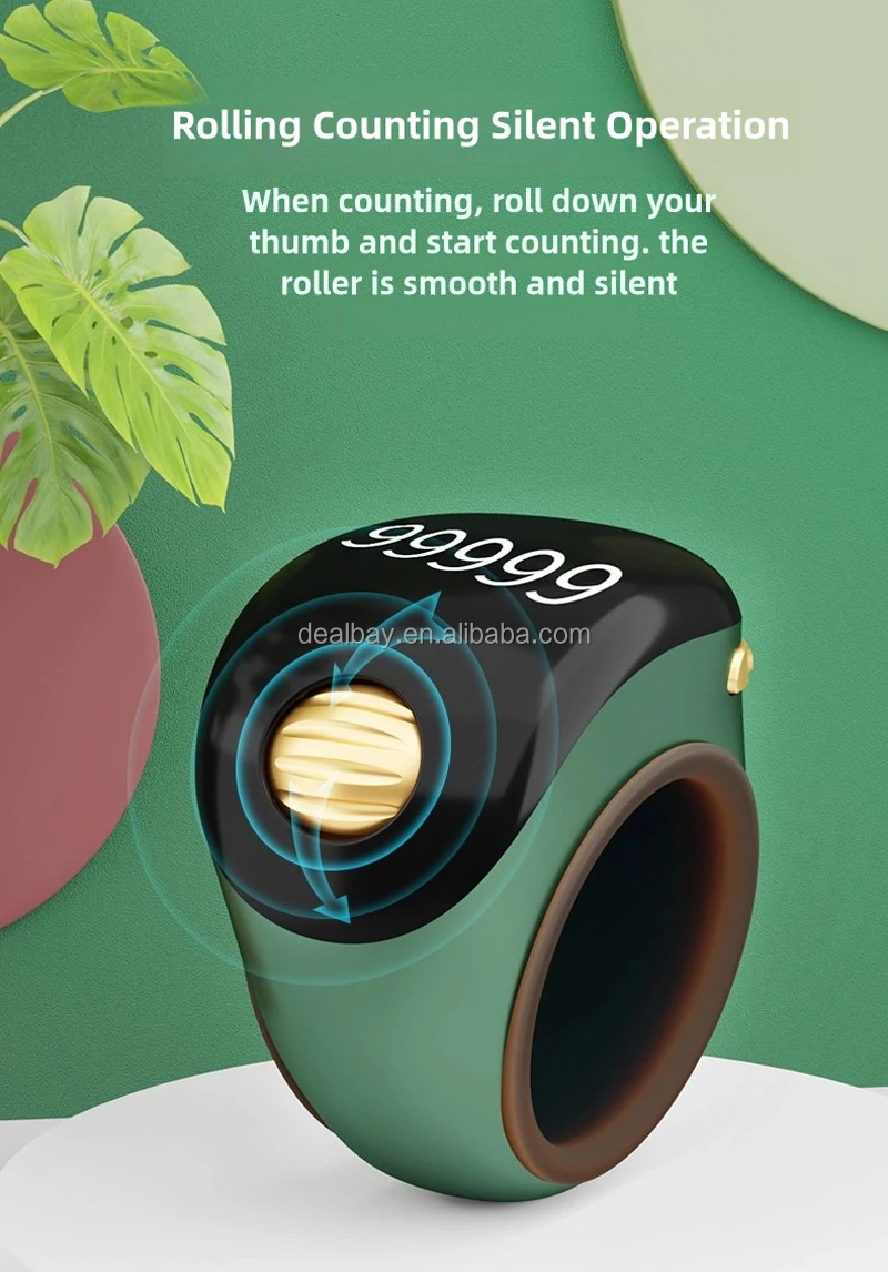 S8 Smart Counter Ring OLED HD Display Smart Digital Prayer Ring Long ...