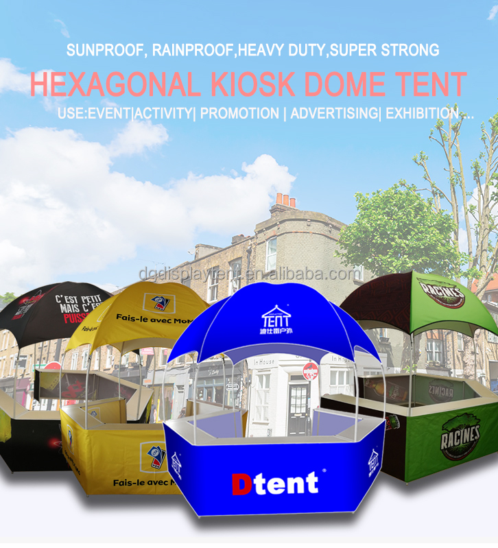 Dtent Custamize Food 3m Boothtent - Black Collapsible Kiosk