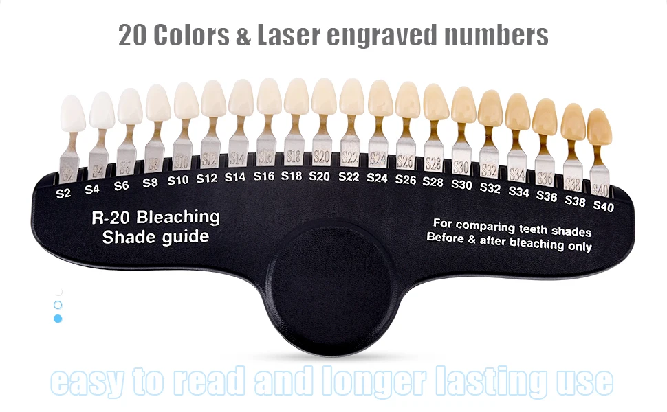3D Shade Guide Tooth Shade Chart Board 20 Colors Comparator