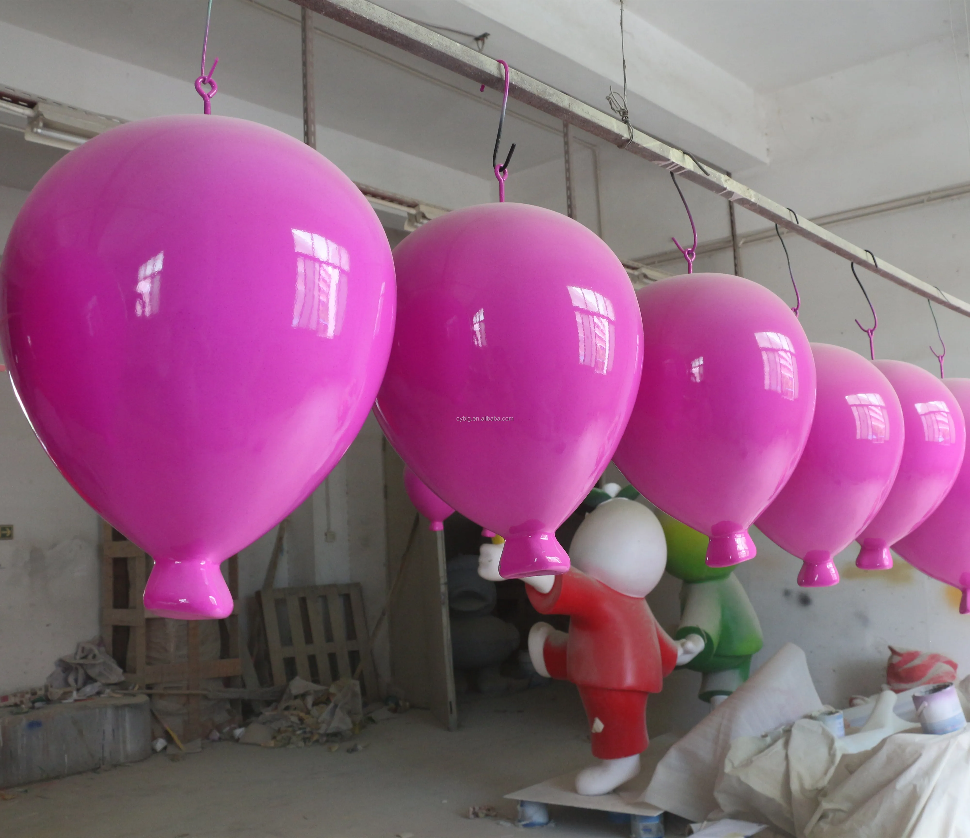 Colorful Fiberglass Hot Air Balloons for Window Display