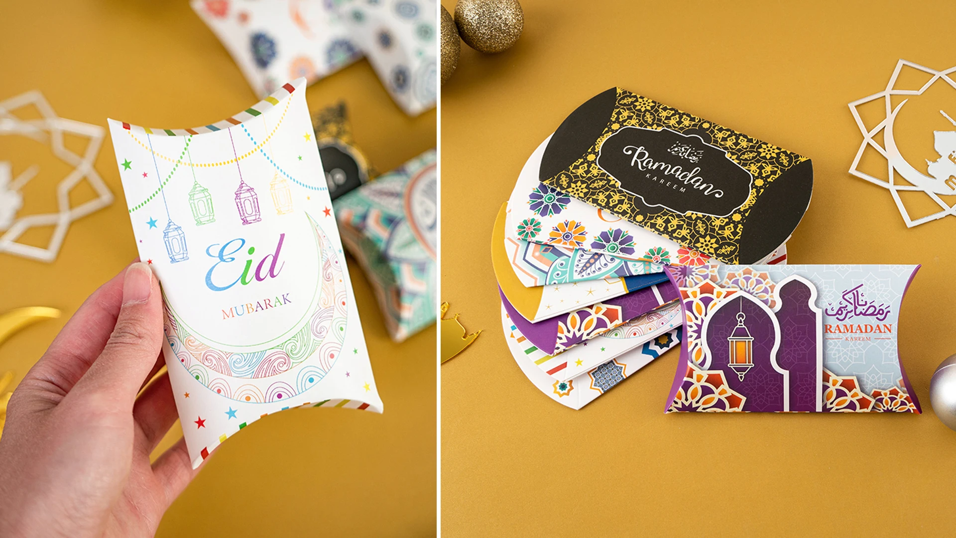 Eid Mubarak Pillow Candy Boxes Ramadan Kareem Decoration Gift Packing ...