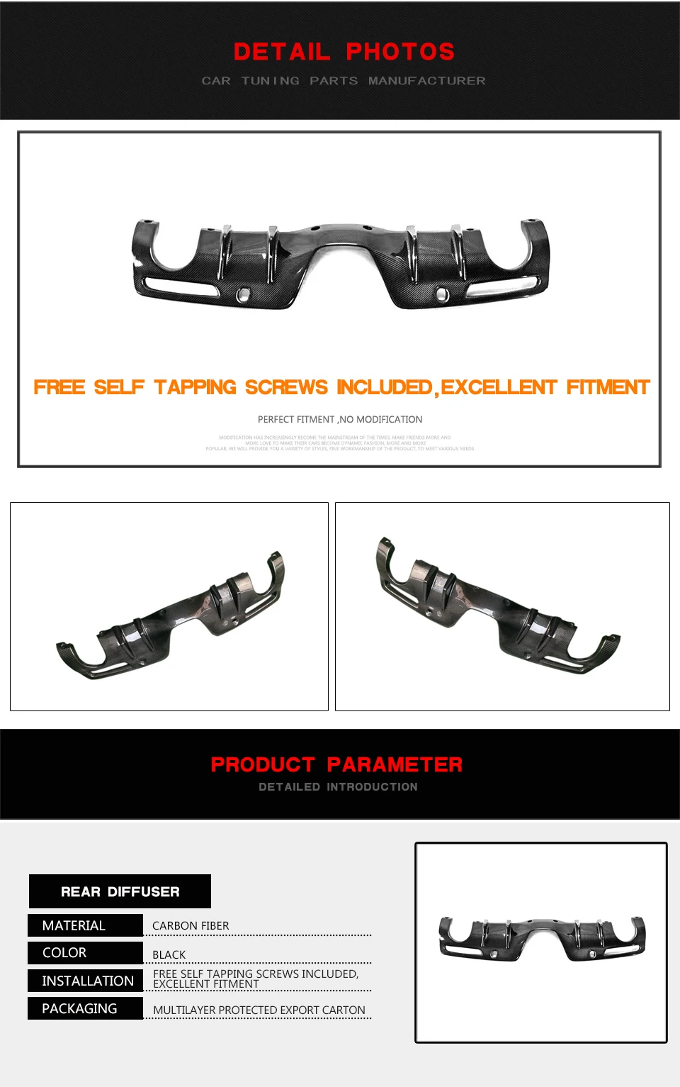 Carbon Fiber A90 Rear Diffuser for Toyota GR Supra 2019-2022