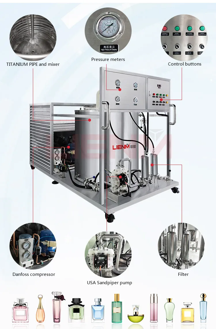 LIENM Cosmetic Perfume Cooler Mixer - Semi-Automatic Line
