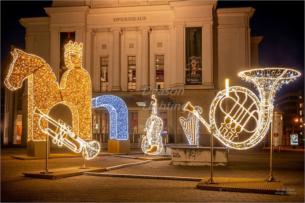 Outdoor Giant Led Musical Instrument 3D Horn Motif Christmas Light ...