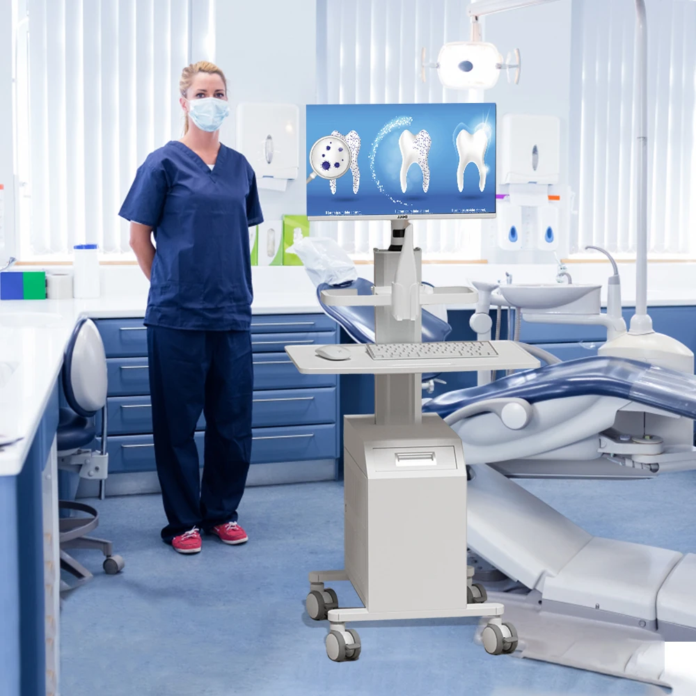 Medical Trolley Cart For Hospital Dental With Monitor Mount Oral ...