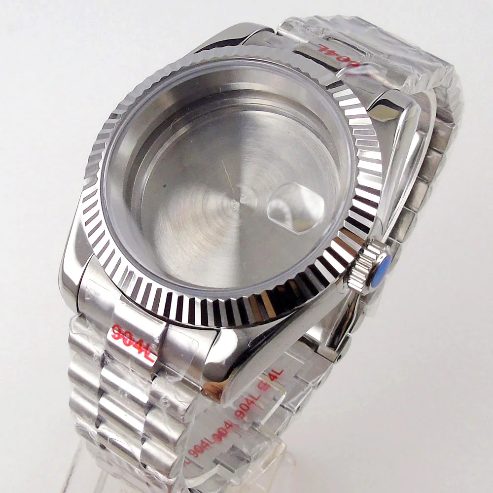 36mm 39mm Waterproof Silver Gold Fluted Curved Watch Case For Nh34 Nh35 ...