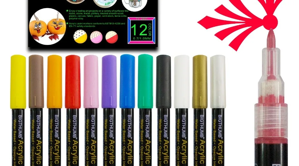 Yoken Washable Textile Fabric Pen - 12pcs Auto Vanishing Ink
