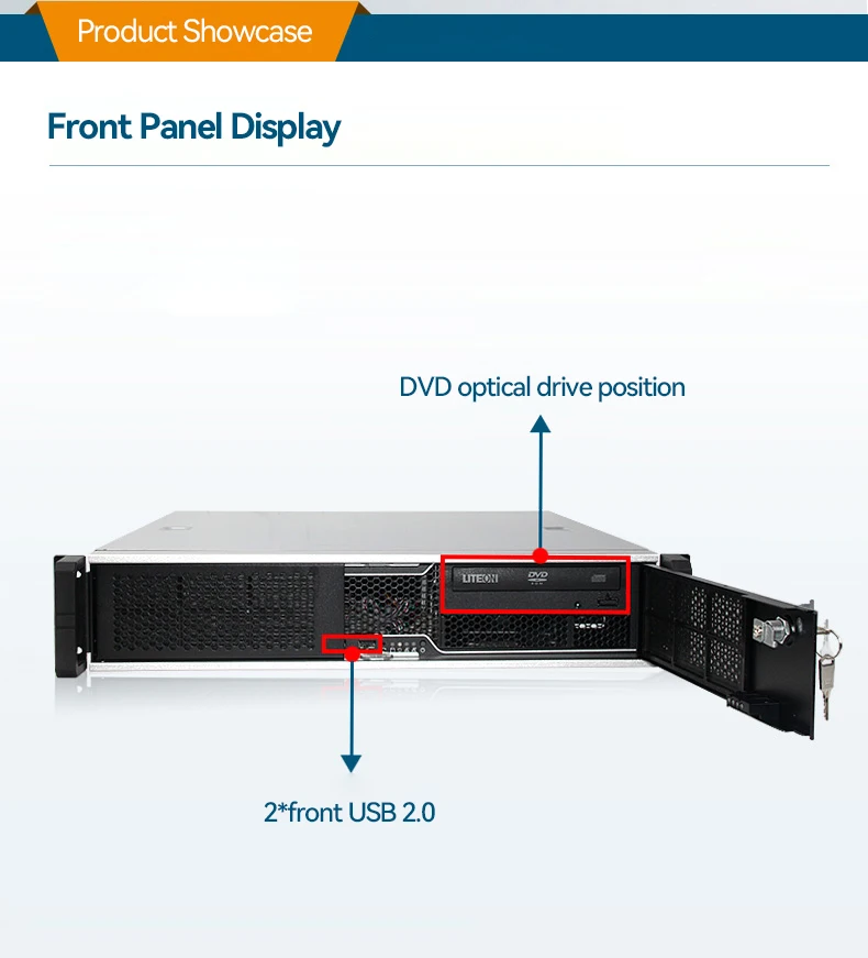 Sinsmart 2u Dual Display Rackmount Industrial Storage Chassis Server ...